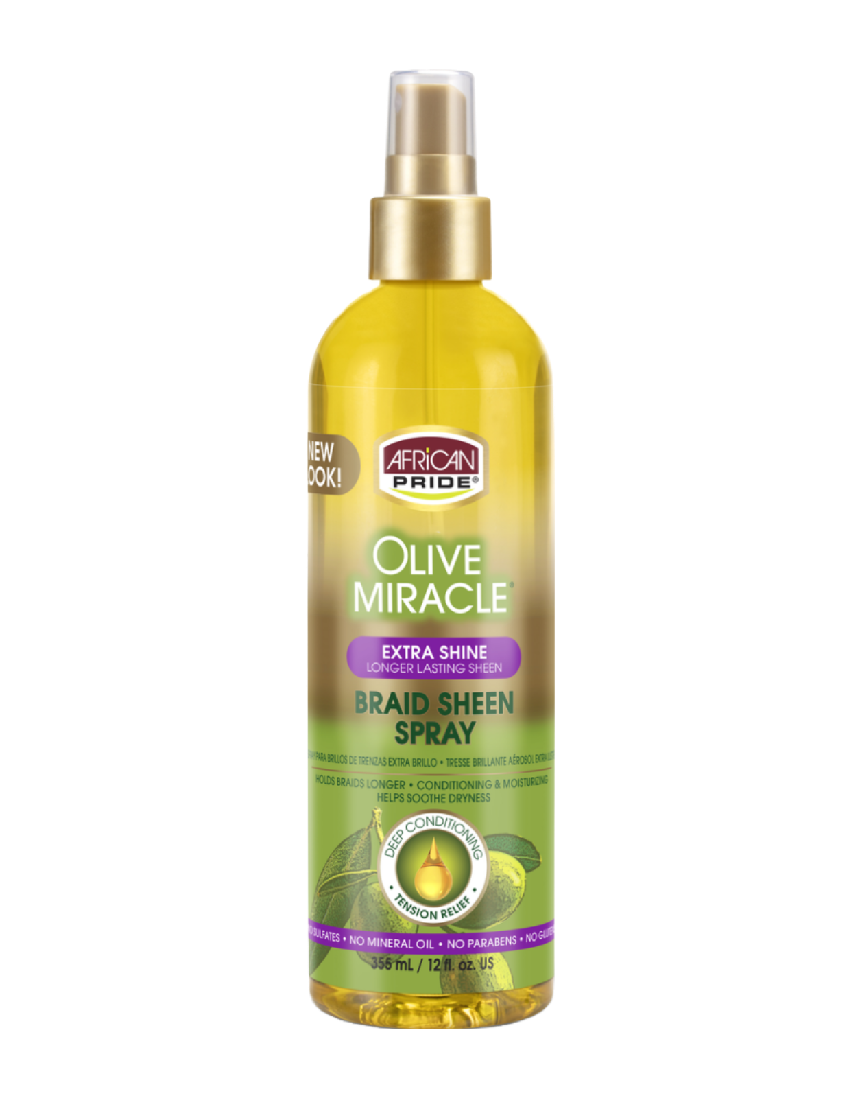 African Pride - Olive Miracle Braid Sheen Spray Extra Shine 12oz ...