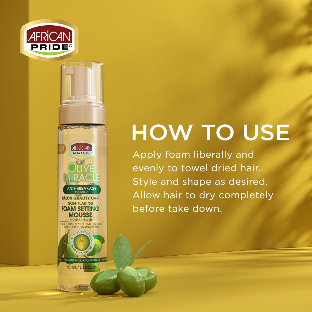 African Pride - Olive Miracle Foam Setting Mousse 8oz – Douty African